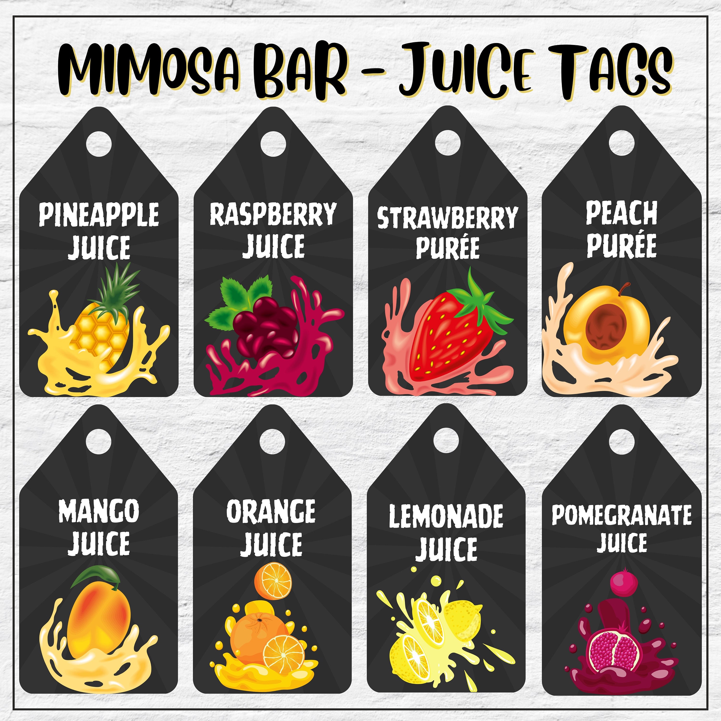 Build Your Own MIMOSA Bar Buffet Cards, Buffet Signs, Personalized ...
