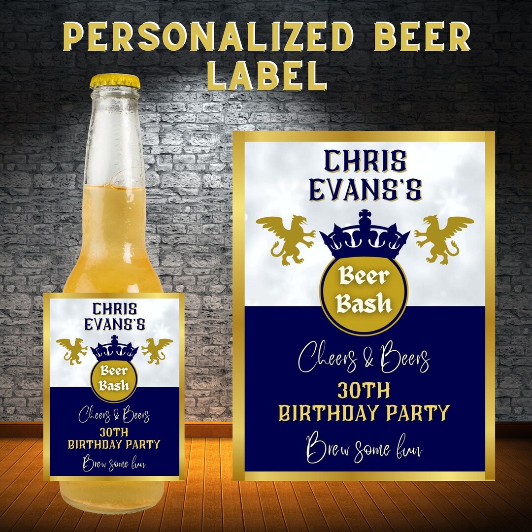 Printable Personalized Beer Bottle Label, 100% Editable, Any Name & Event, Custom Beer Bottle ...