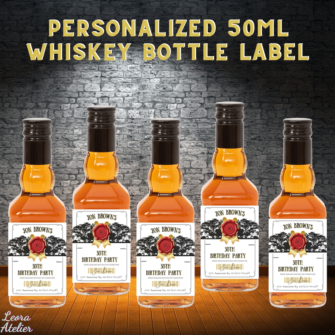 Printable Custom Whiskey Bottle 5CL Mini Label Template - Etsy