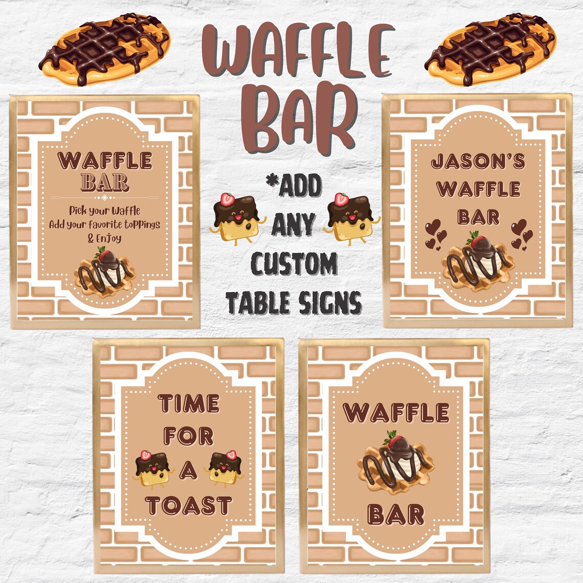 Build Your Own WAFFLE Bar Buffet Cards, Buffet Signs, Personalized ...