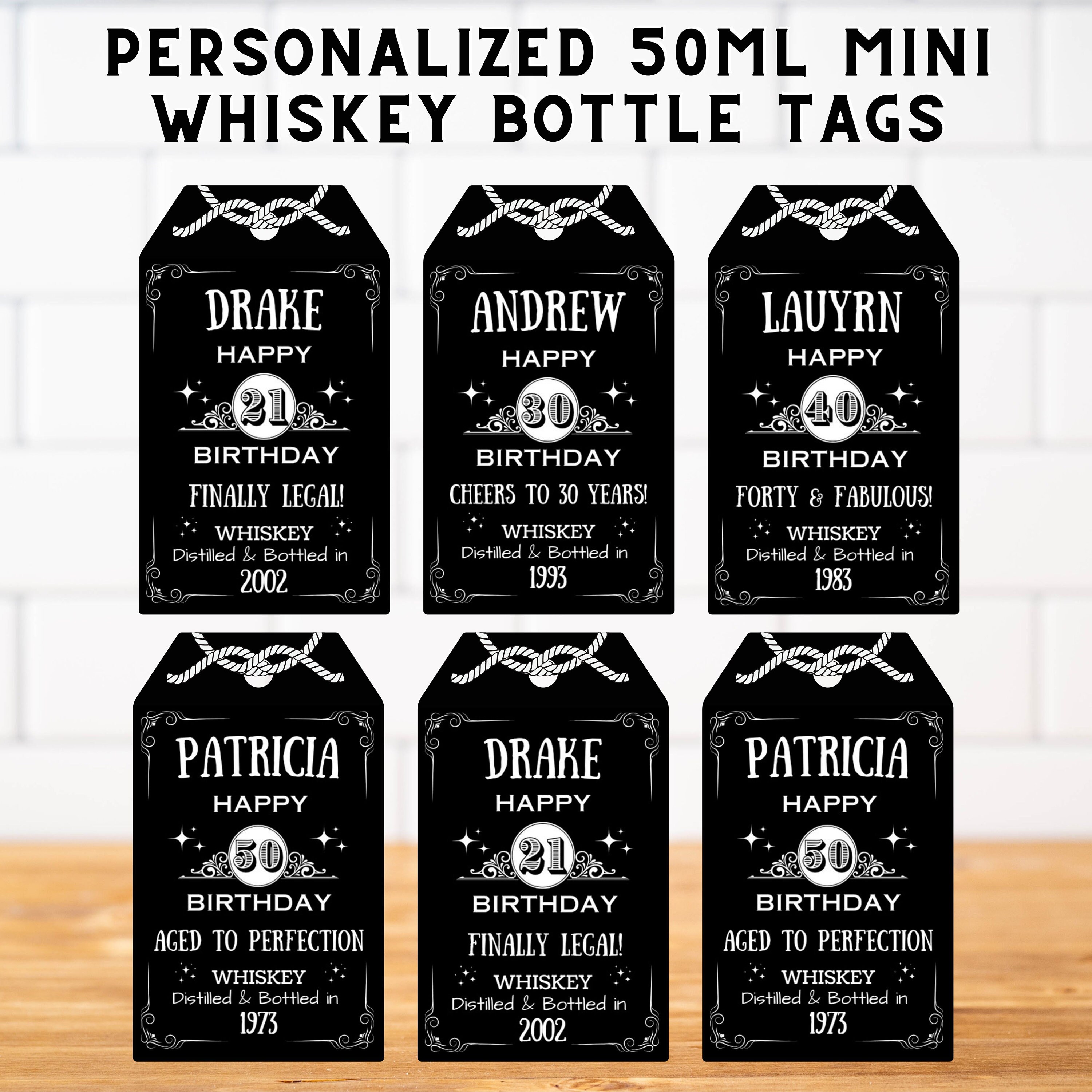 Printable Custom Mini Whiskey Bottle Hang Gift TAG Fits Mini - Etsy