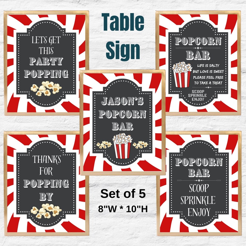 Build Your Own POPCORN Station | Buffet Cards, Buffet Signs ...