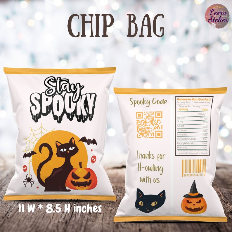 Printable STAY SPOOKY Candy Bag / Chip Bag Template Booed - Etsy