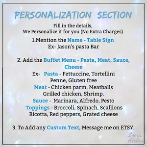 Build Your Own PASTA Bar, Food Bar Poster Signs, Pasta Station, Custom ...