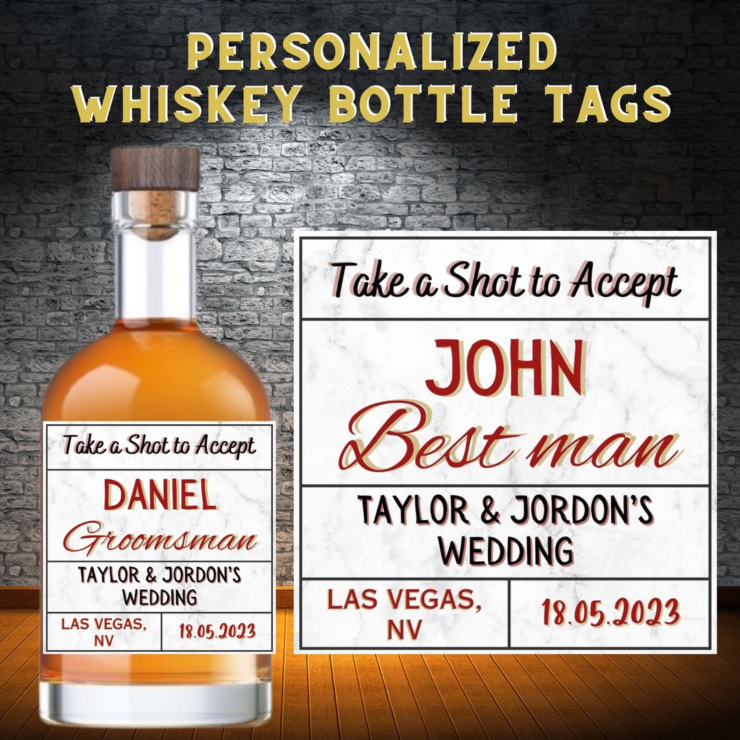 Personalized Whiskey Bottle Label, Groomsmen Proposal Label, Best Man ...