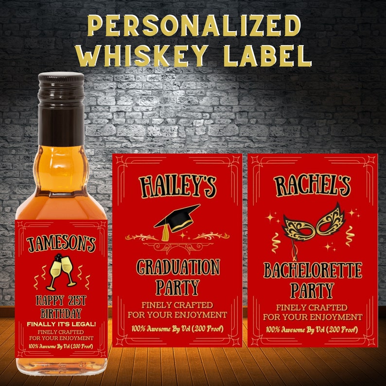 Printable Custom Whiskey Bottle Label Template Fits Whiskey - Etsy