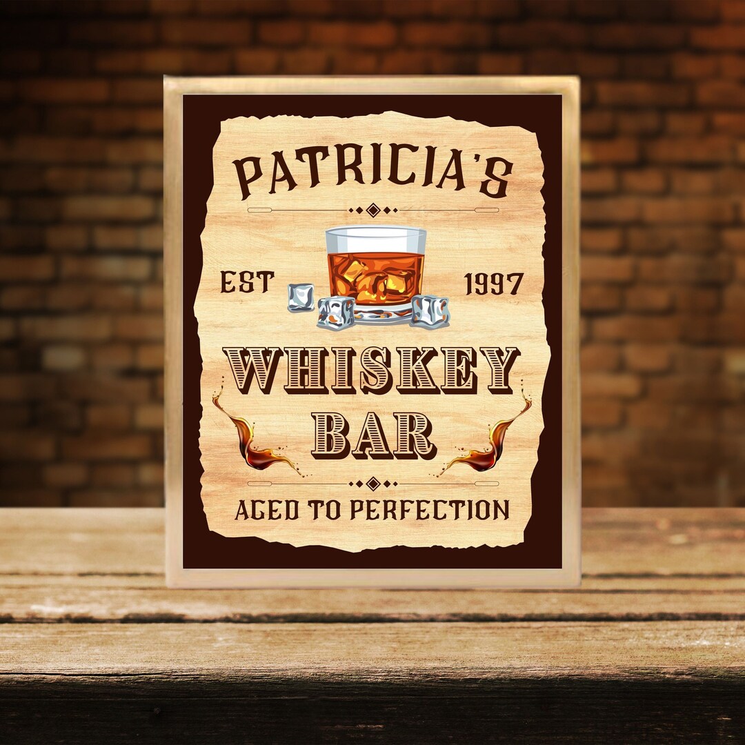 Personalized to Any Name, Whiskey Bar Table Sign Template, 100%editable ...