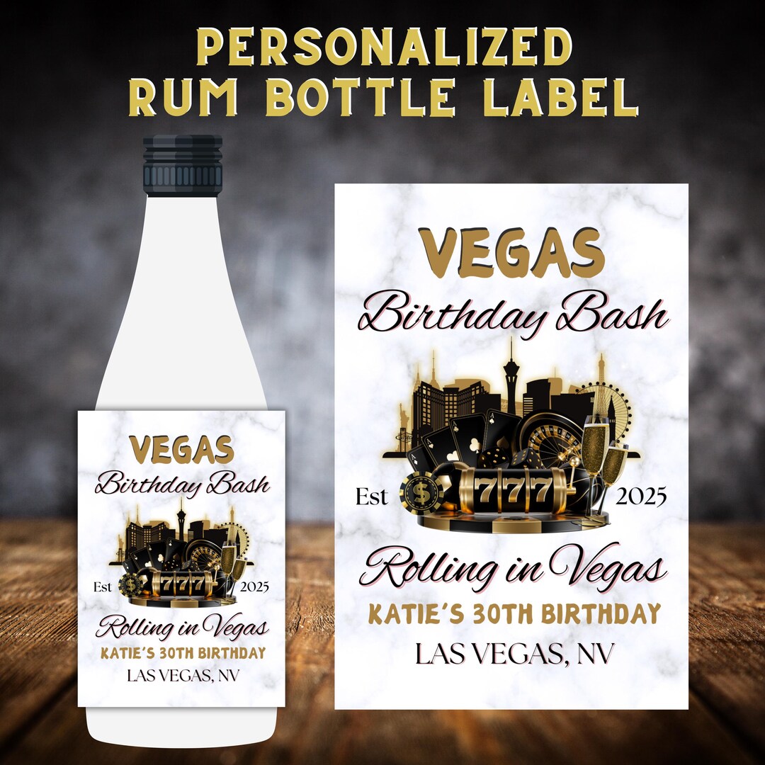 Personalized RUM Bottle Label, 50ML, 750ML, 1L, Birthday Gifts for Her ...