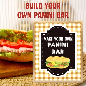 Build Your Own PANINI Food Bar Buffet Sign + Buffet Cards ...