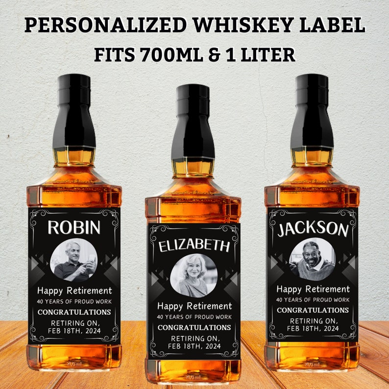 Personalized Whiskey Bottle Label, Pairs Well With Retirement Party ...