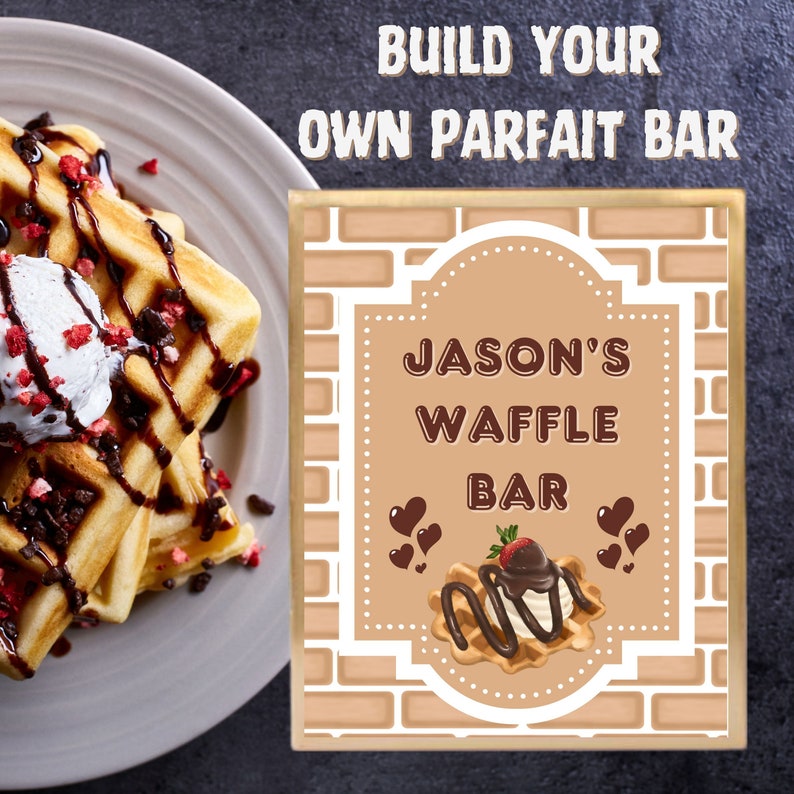 Build Your Own WAFFLE Bar Buffet Cards, Buffet Signs, Personalized ...