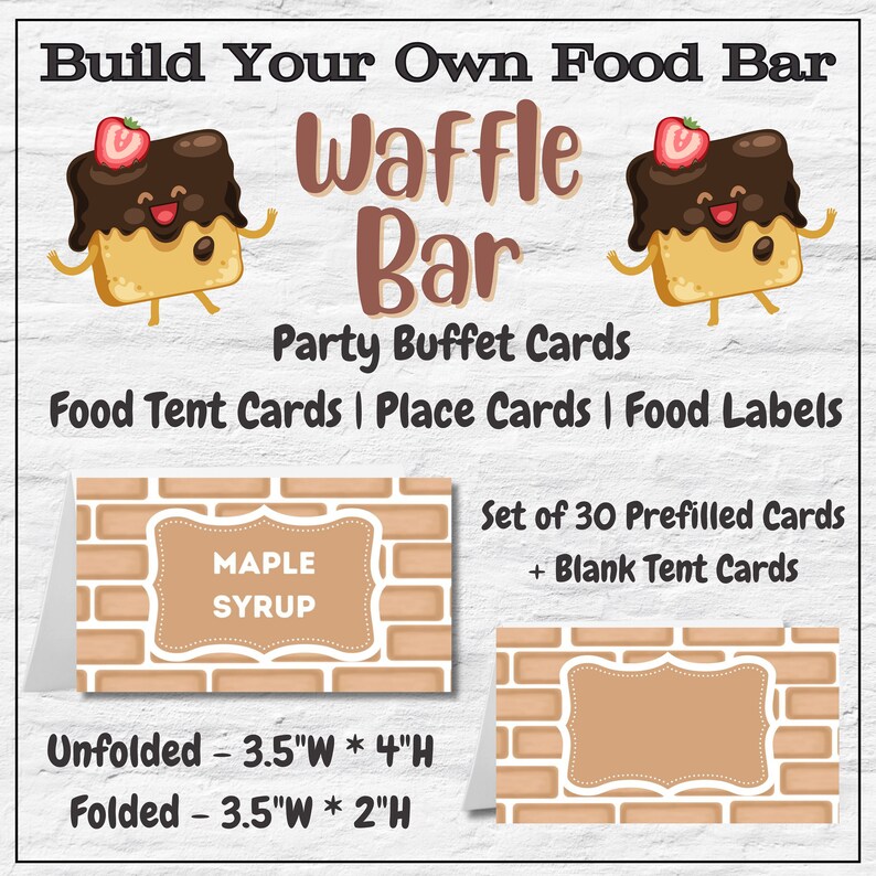 Build Your Own WAFFLE Bar Buffet Cards, Buffet Signs, Personalized ...