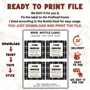 We Edit You Print, Printable Custom BEER Bottle Label, Fits Bottle Size 12oz, Love is Brewing ...