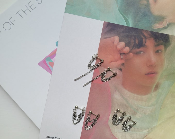 3 DESIGNS Kpop Idol Girl Group Heart Dangle Drop Chain | Etsy
