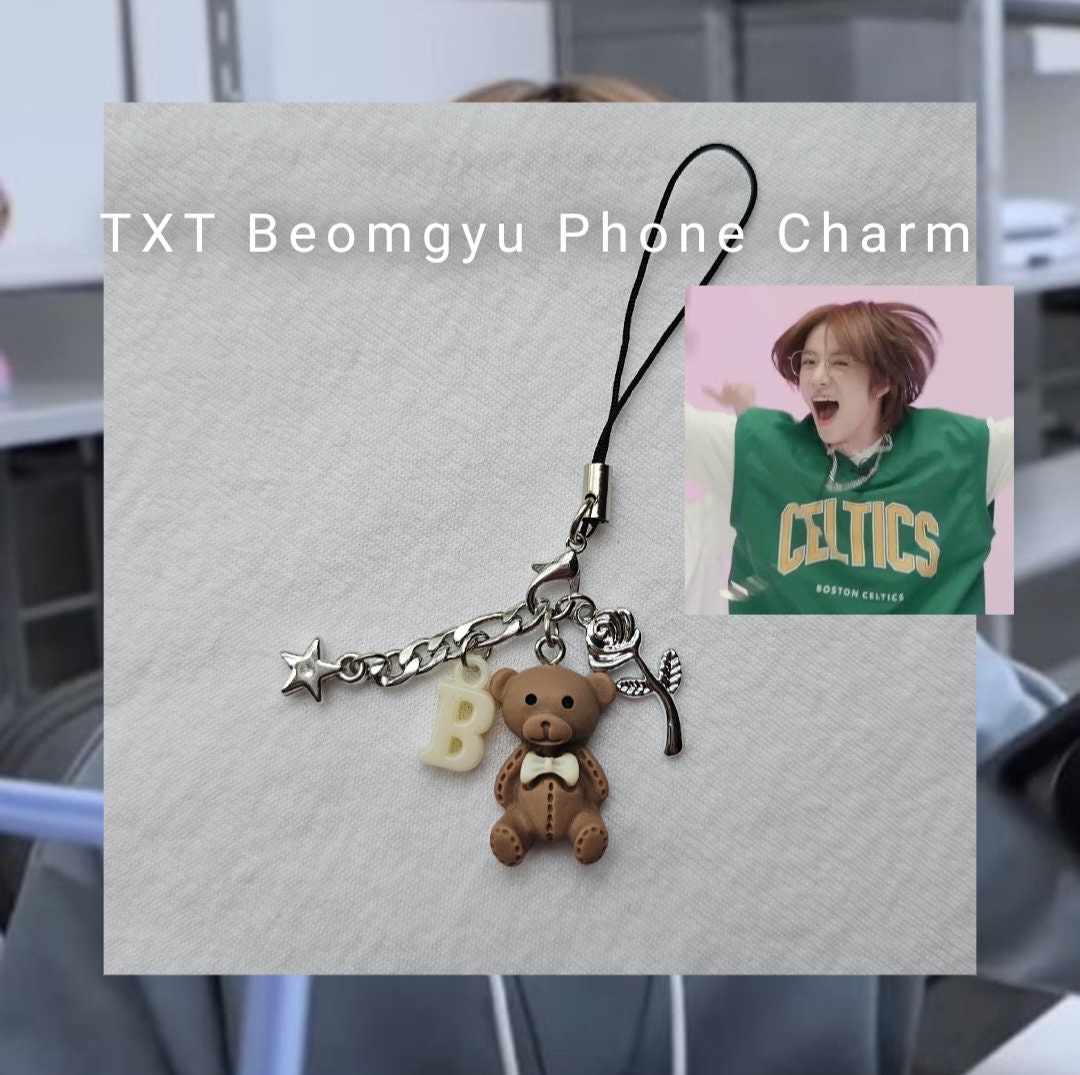 TXT Beomgyu Bear Phone Charm Rose Moa Tomorrow X Together Kpop Idol ...