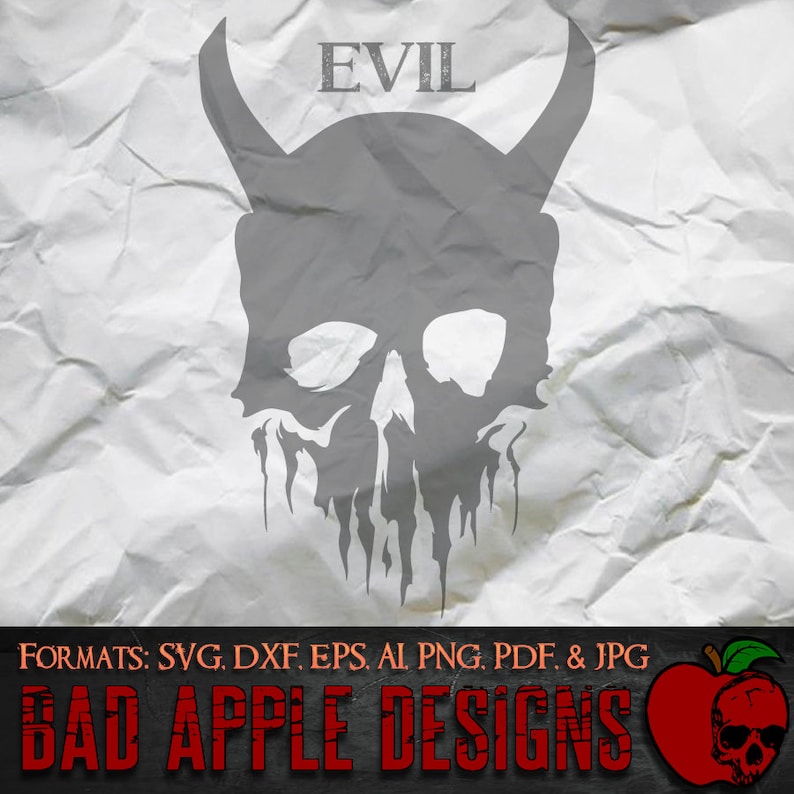 Evil - Demon Skull 1 - High Resolution Svg, AI, Png and MORE! - Etsy