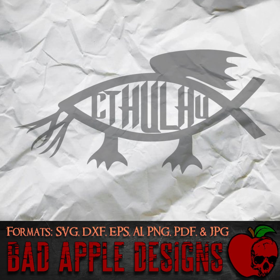 Cthulhu Jesus Fish Parody 1 - High Resolution Svg, AI, Png and MORE! - Etsy