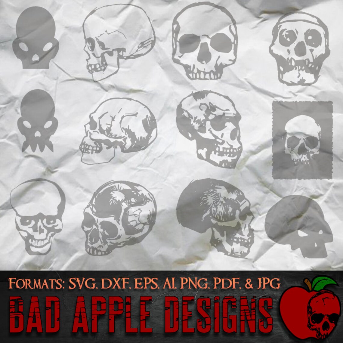 Skulls Bundle 6 - High Resolution Svg, AI, Png and MORE! - Etsy