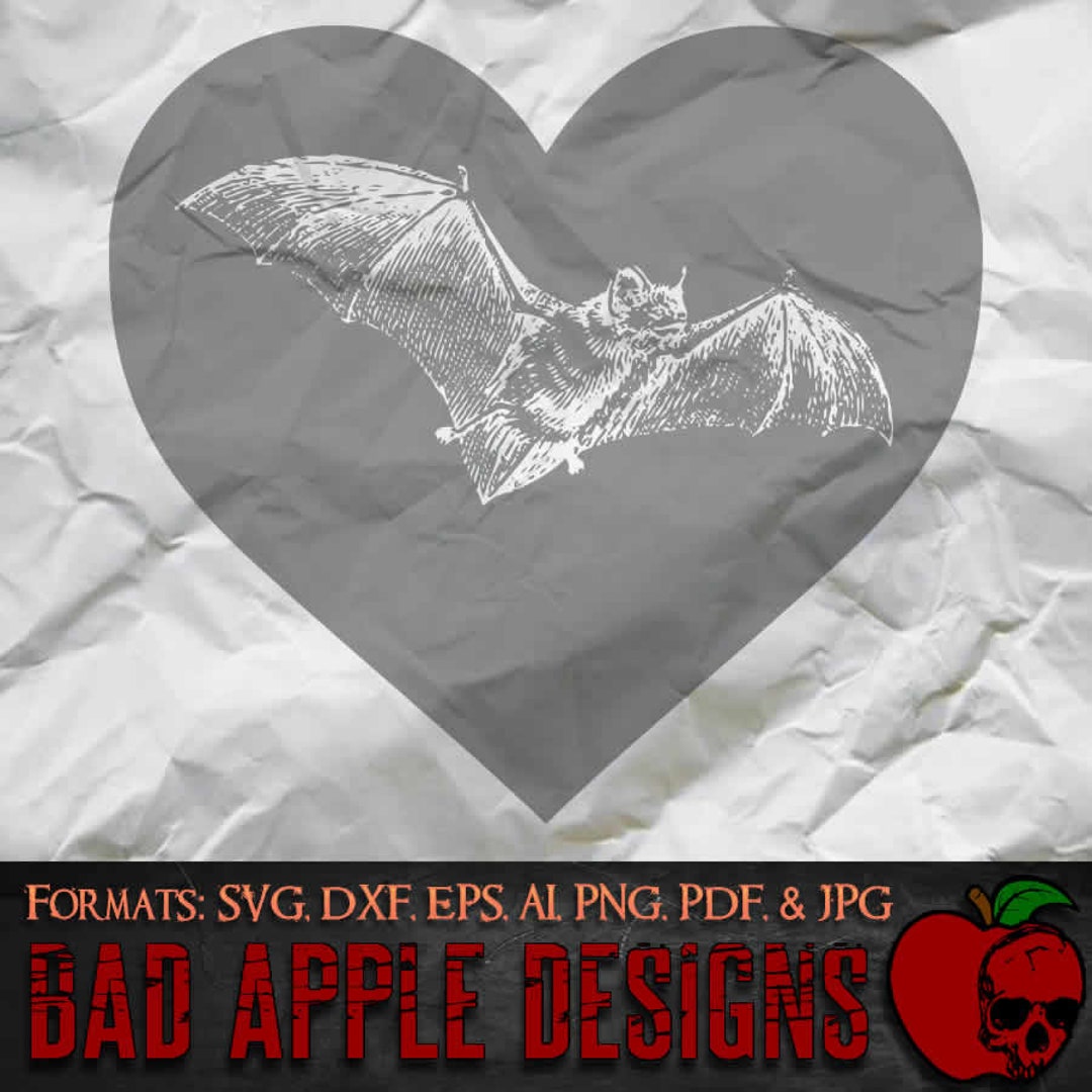Bat Heart 1 - High Resolution Svg, AI, Png and MORE! - Etsy