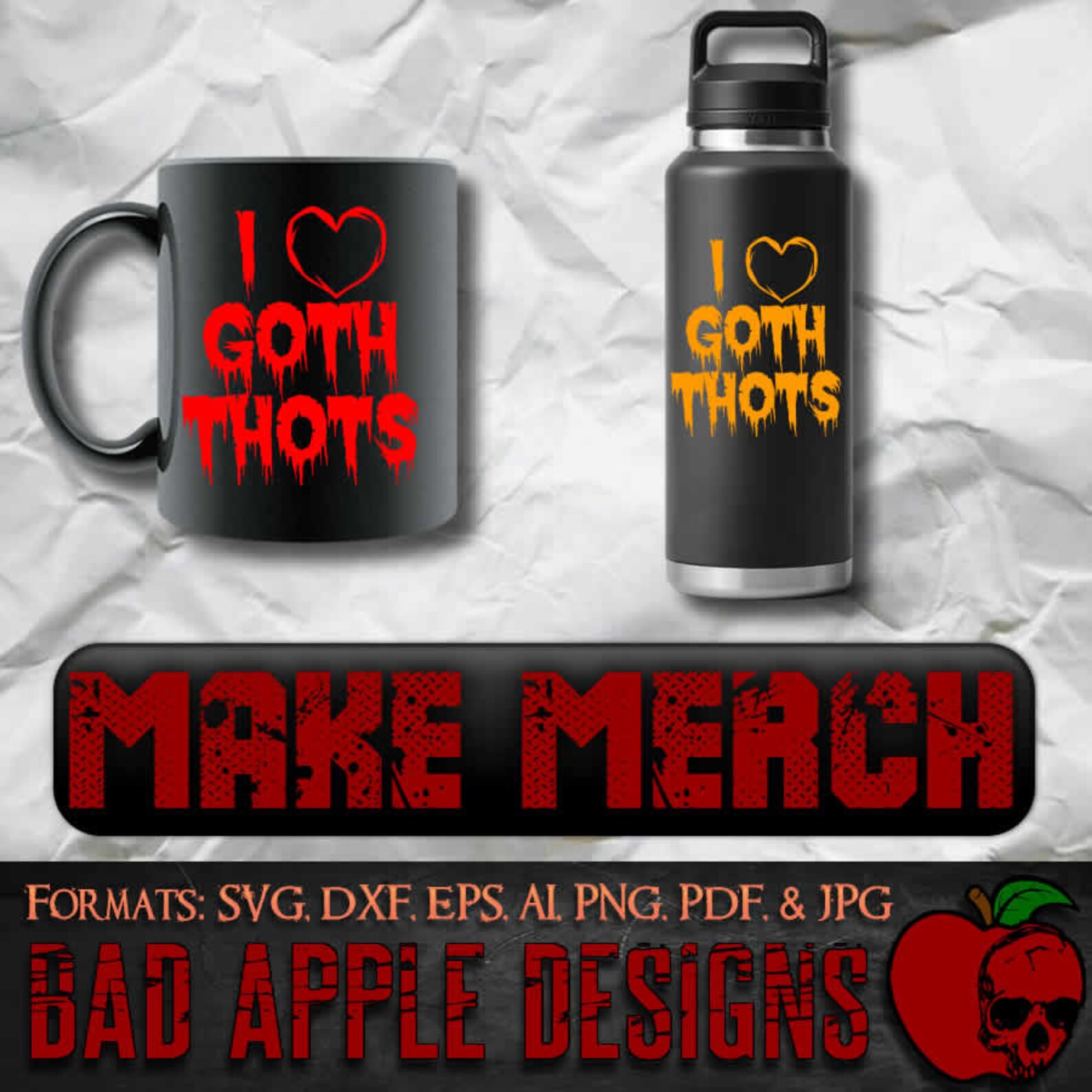 I Love Goth Thots 1 - High Resolution Svg, AI, Png and MORE! - Etsy