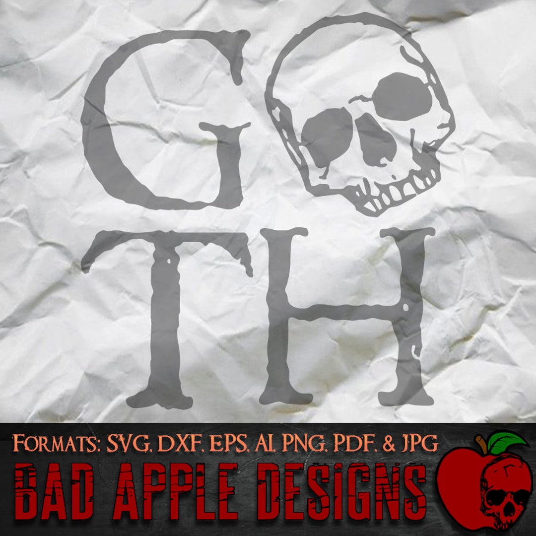 Goth Skull 1 - High Resolution Svg, AI, Png and MORE! - Etsy UK