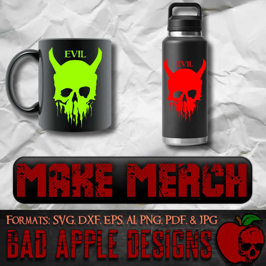 Evil - Demon Skull 1 - High Resolution Svg, AI, Png and MORE! - Etsy