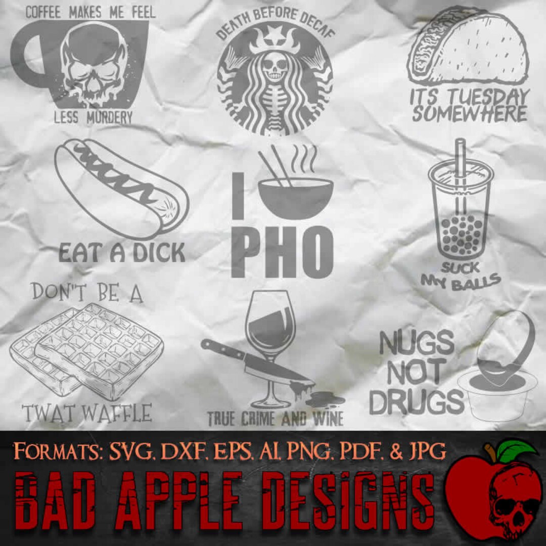 Food Addict Bundle 3 - High Resolution Svg, AI, Png and MORE! - Etsy