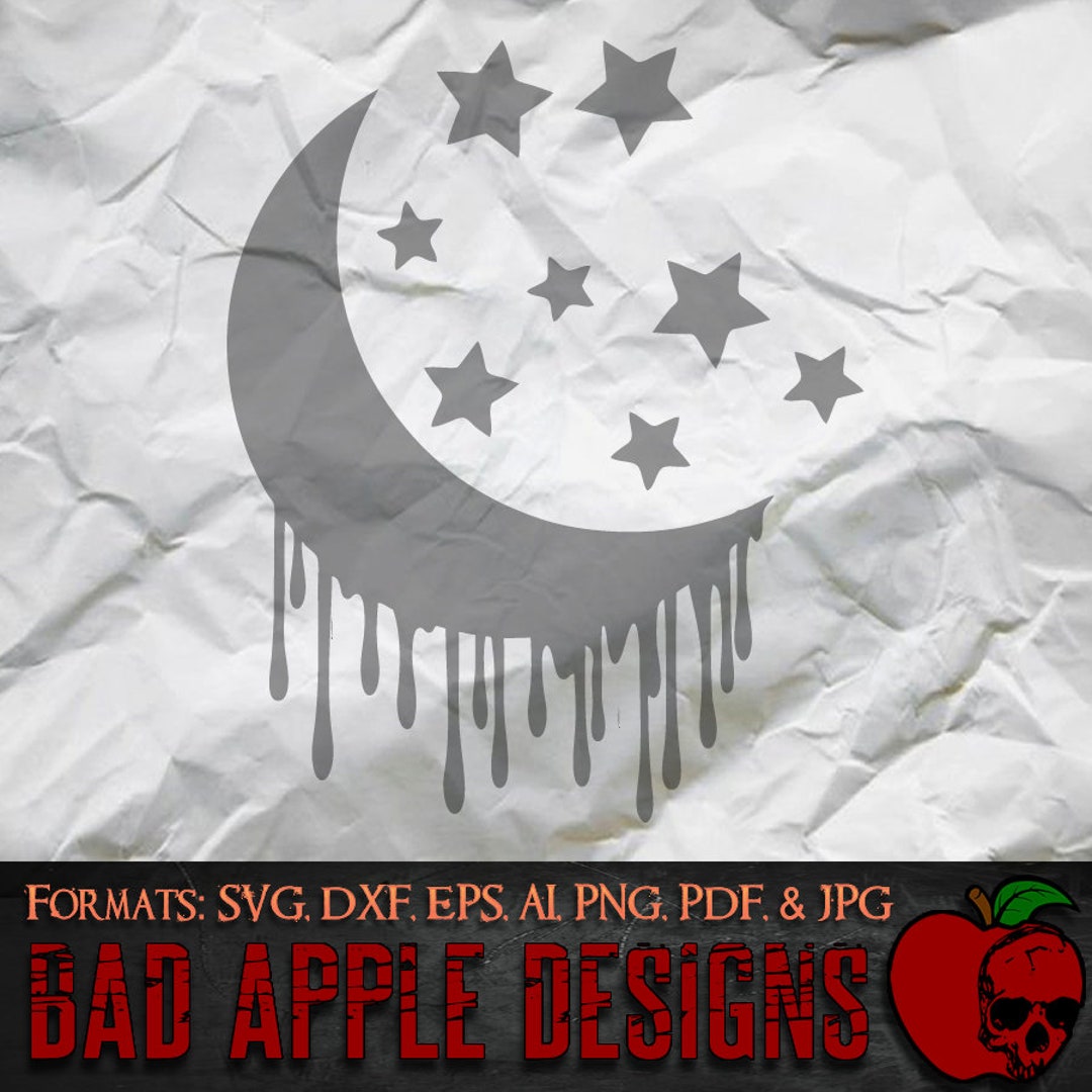 Bleeding Moon and Stars 1 - High Resolution Svg, AI, Png and MORE! - Etsy