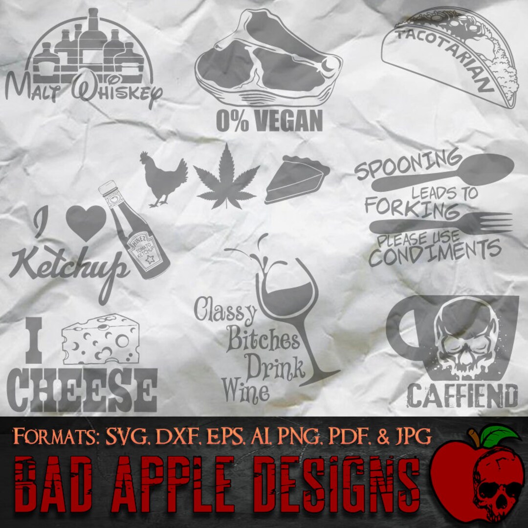 Food Addict Bundle 1 - High Resolution Svg, AI, Png and MORE! - Etsy