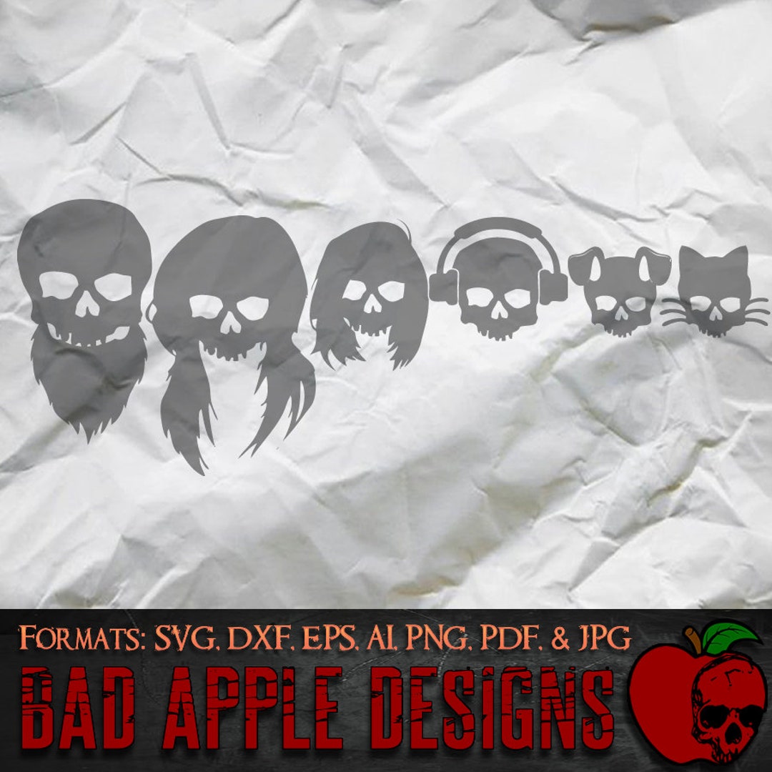 Stick Figure Family Skull 1 - High Resolution Svg, AI, Png and MORE! - Etsy