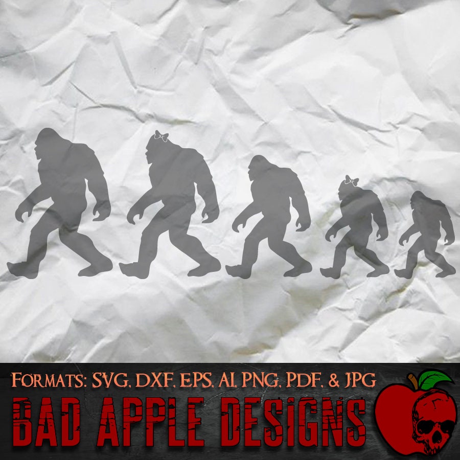 Stick Figure Family Bigfoot 1 - High Resolution Svg, AI, Png and MORE ...