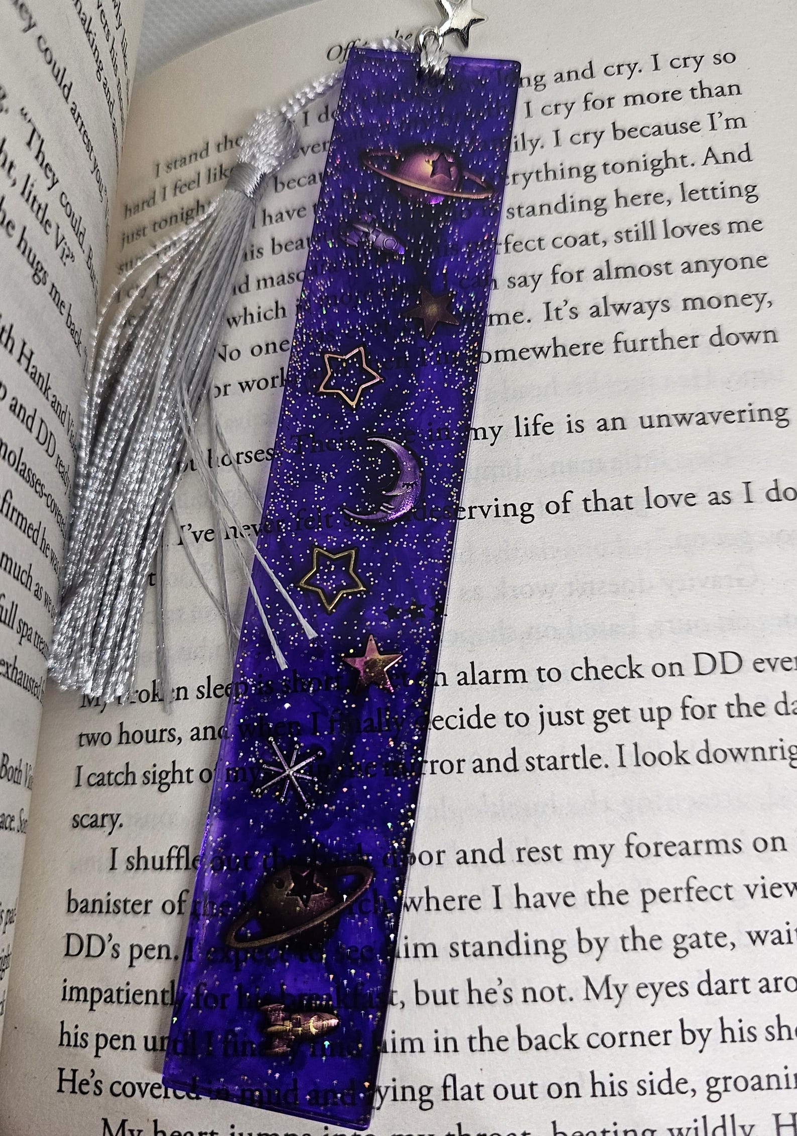 Space Themed Resin Bookmark With Planets/stars/moons/rockets/glitter in ...