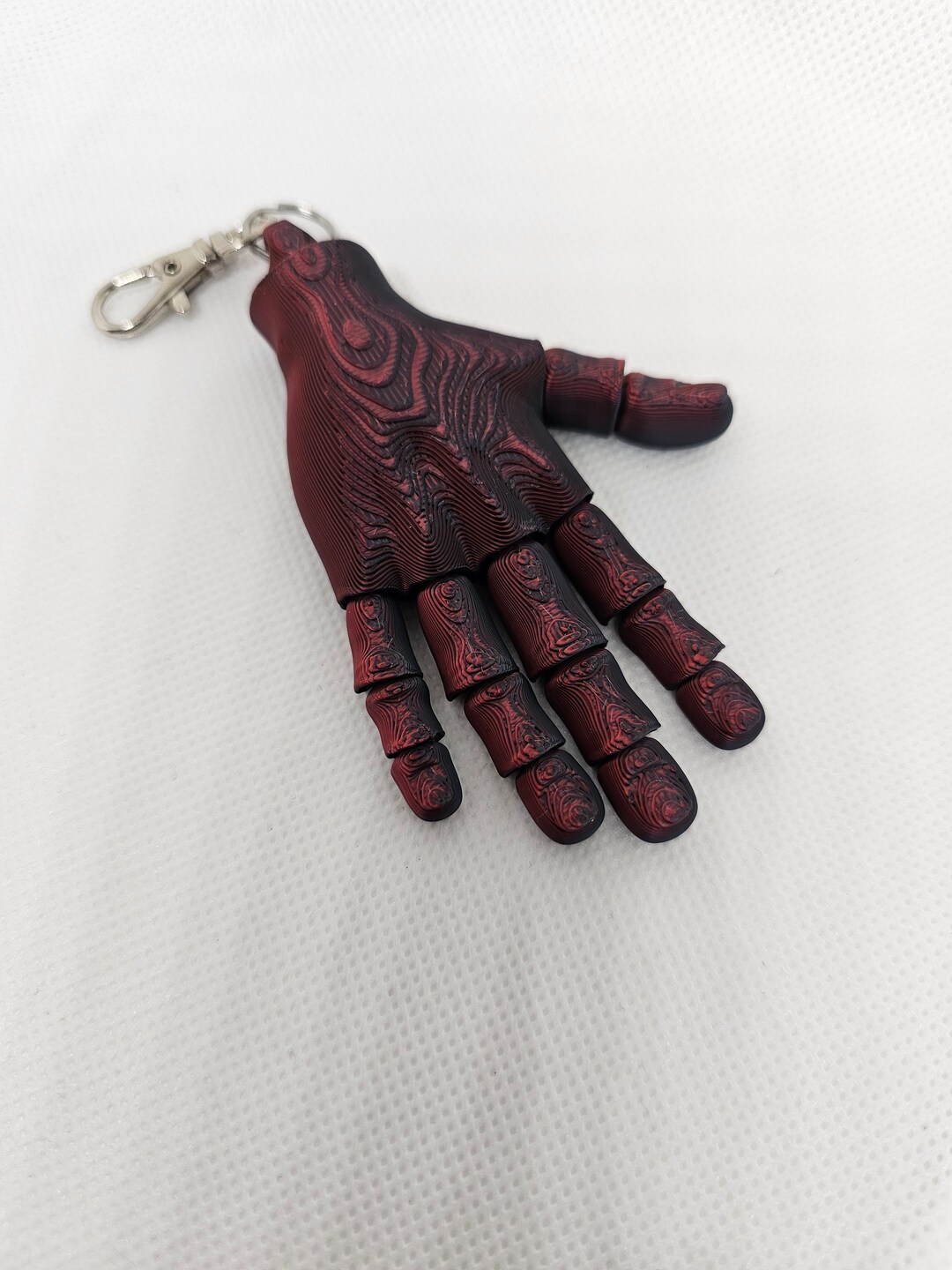 Articulated Flexible Hand Keyring - 3D Printed Keychain With Flexible ...