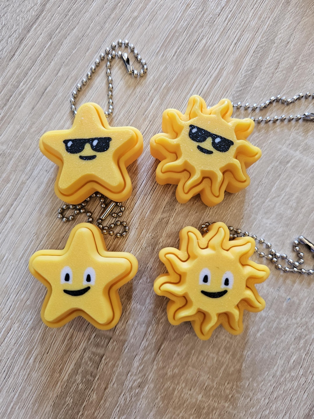 Sun and Star Fidget Clickers - 3D Printed Sun and Star Shaped Clickers ...