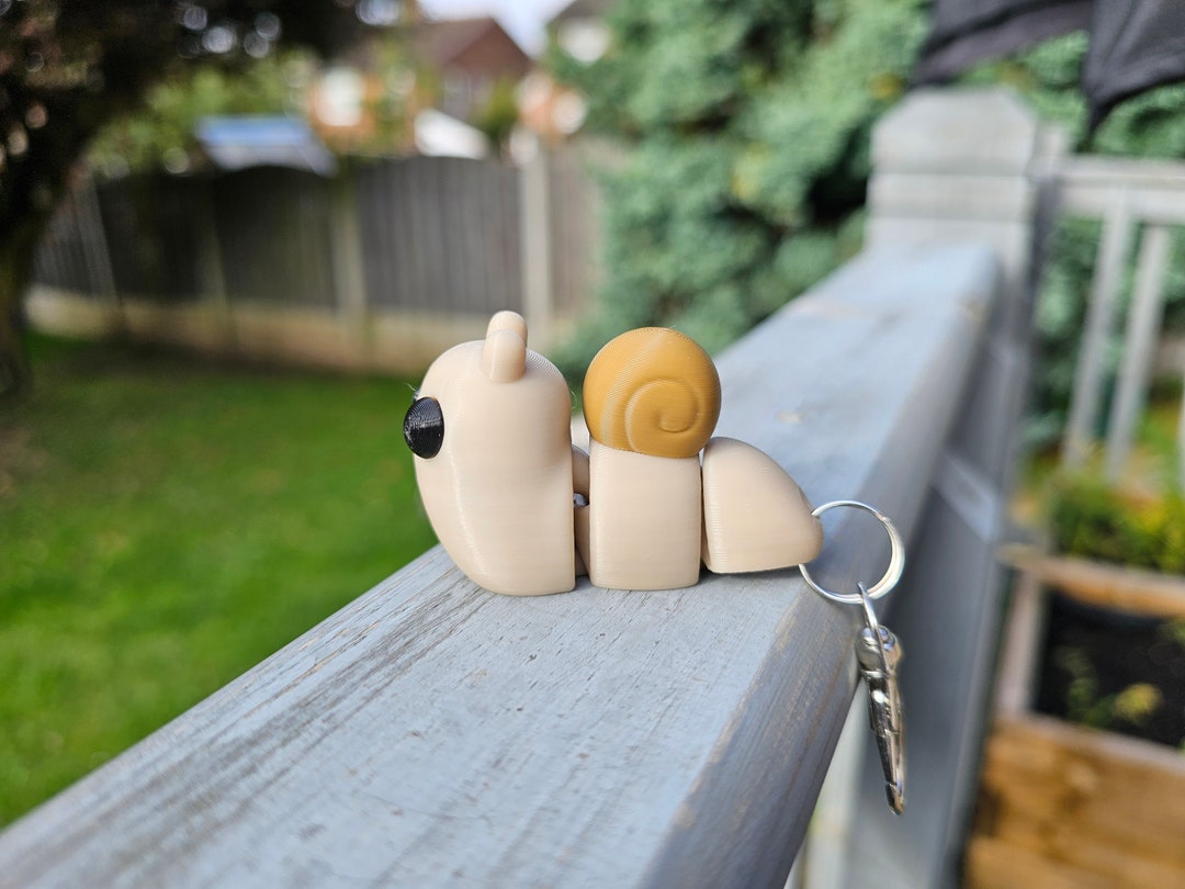 Snail Keyring 3D Printed Cute Articulated Snail Keyring/bag Charm ...