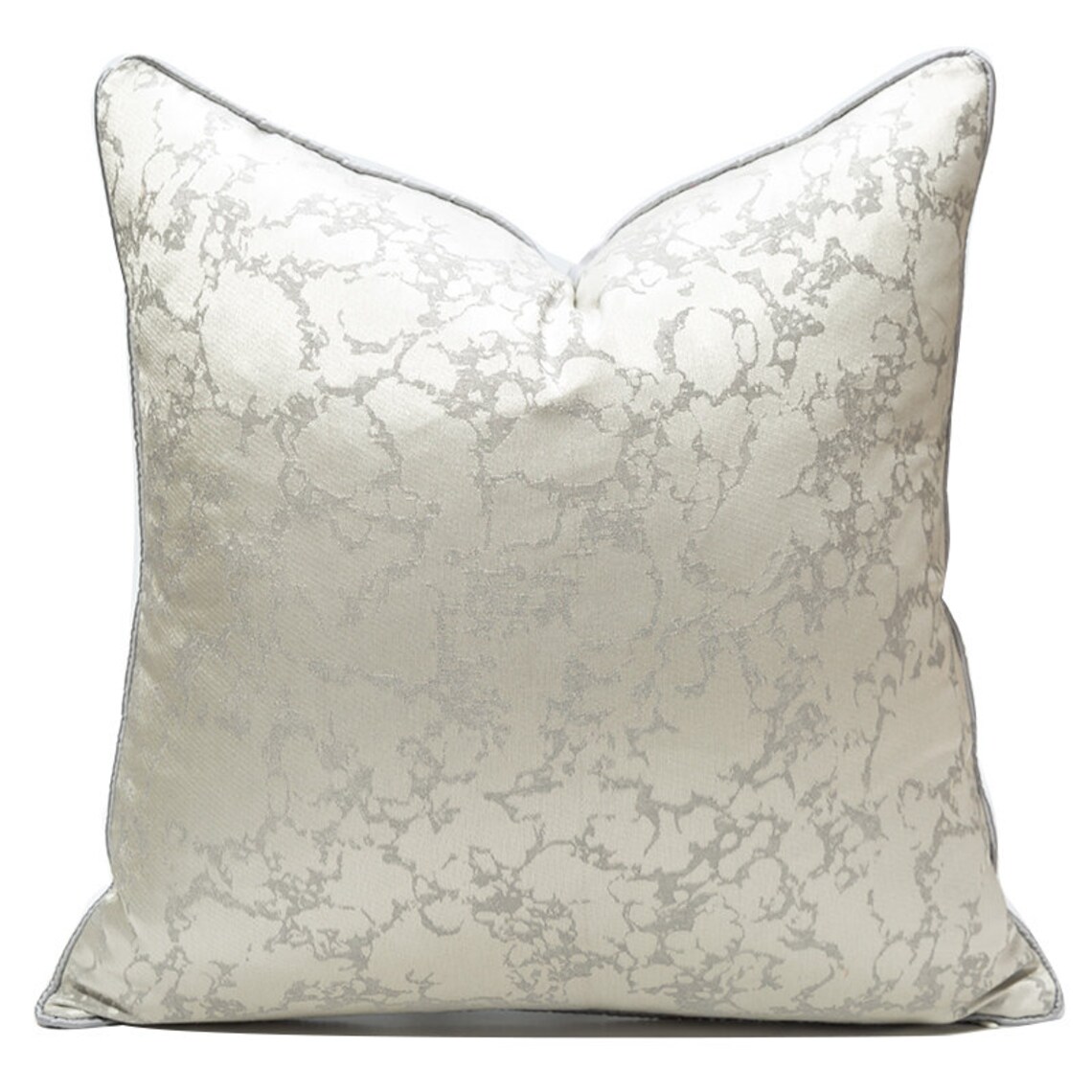 Asmara Silver & Ivory Marble Cushion - Etsy UK