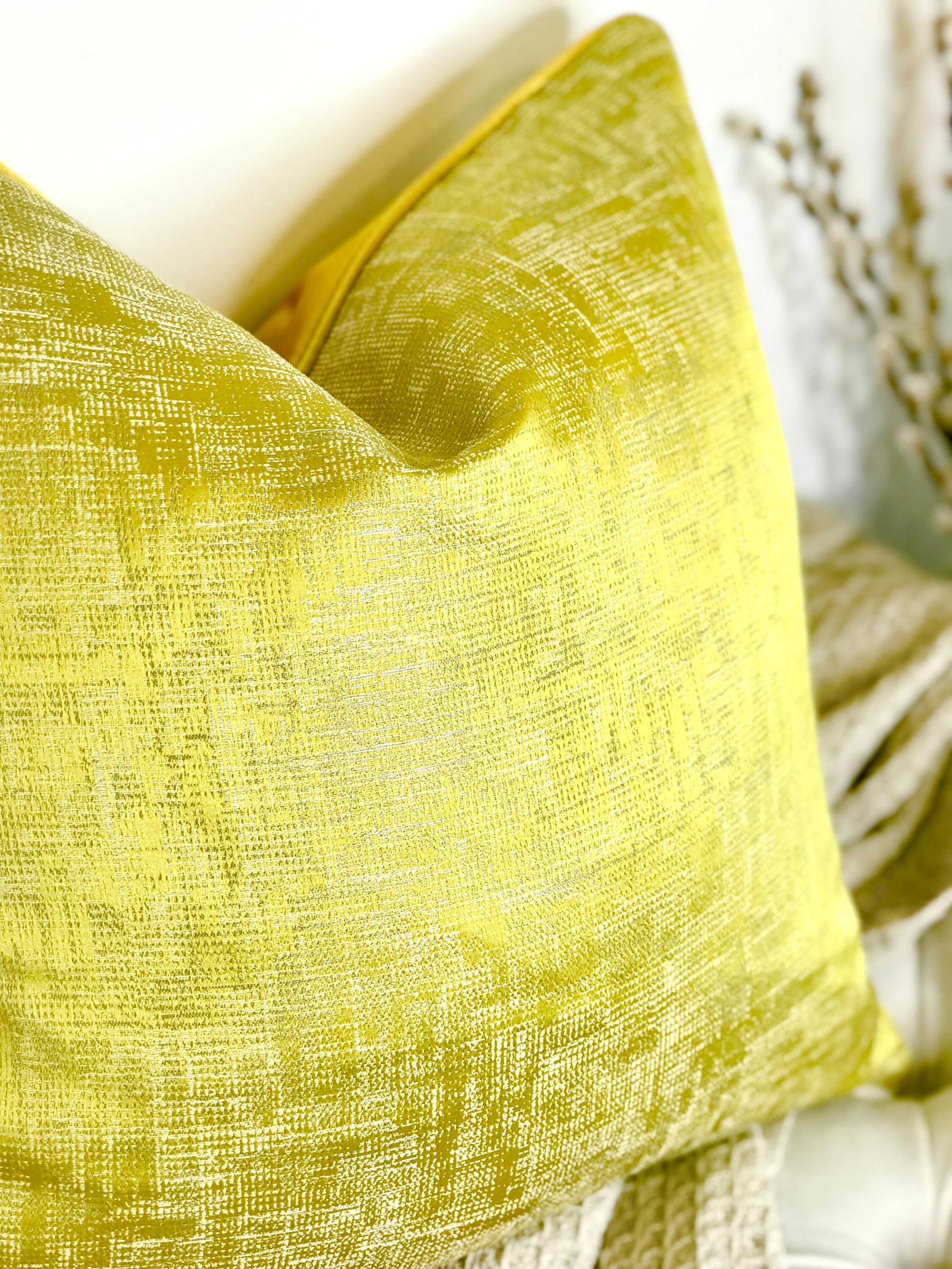 Istanbul Yellow Mustard Hatch Texture Cushion - Etsy UK