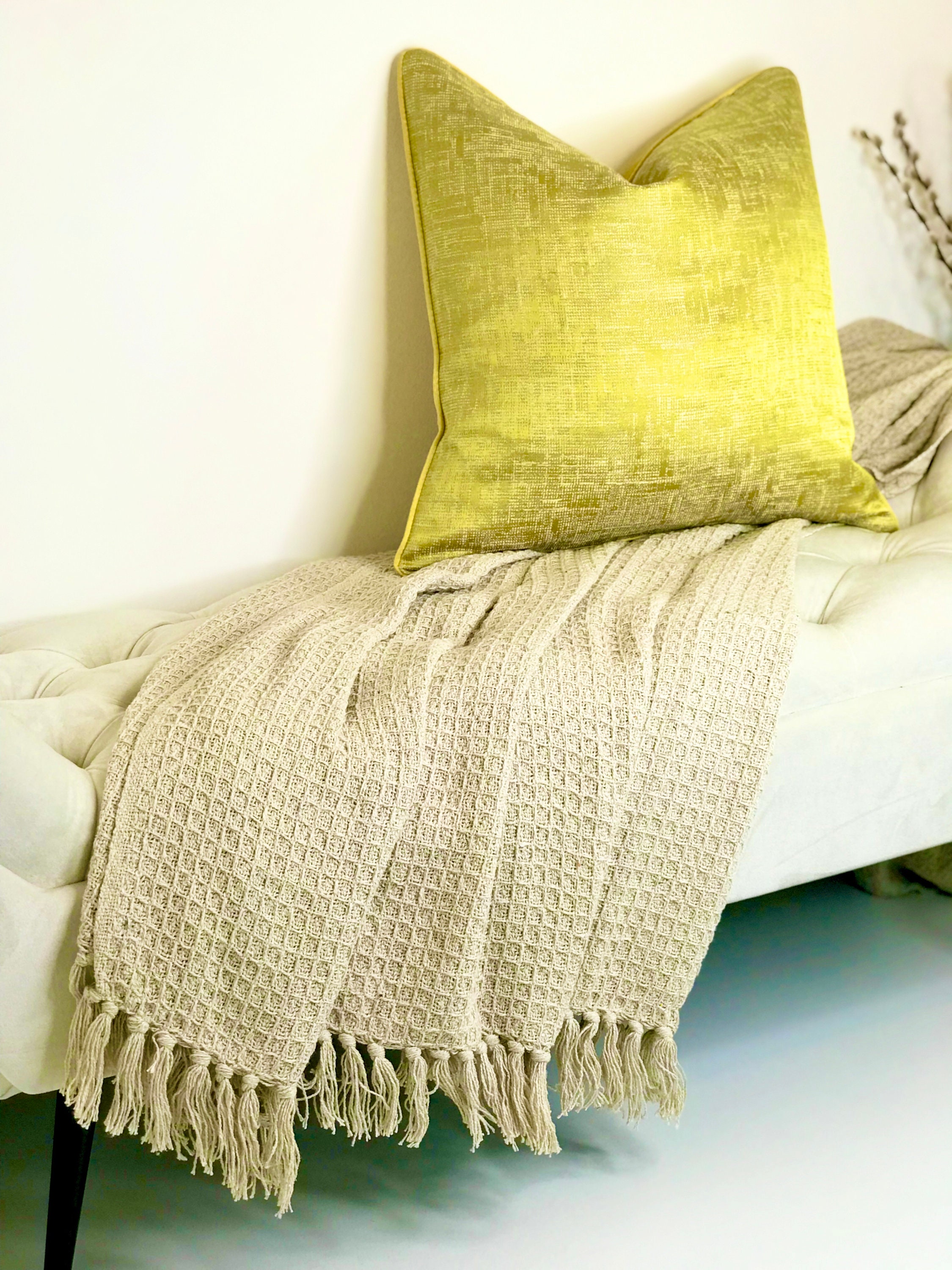 Istanbul Yellow Mustard Hatch Texture Cushion - Etsy UK