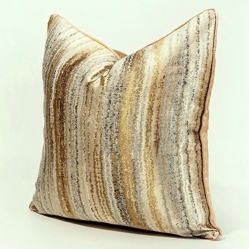 Havana Gold Texture Marble Stripe Cushion - Etsy UK