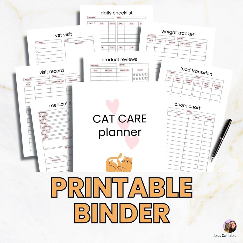 Cat Care Checklist - Etsy