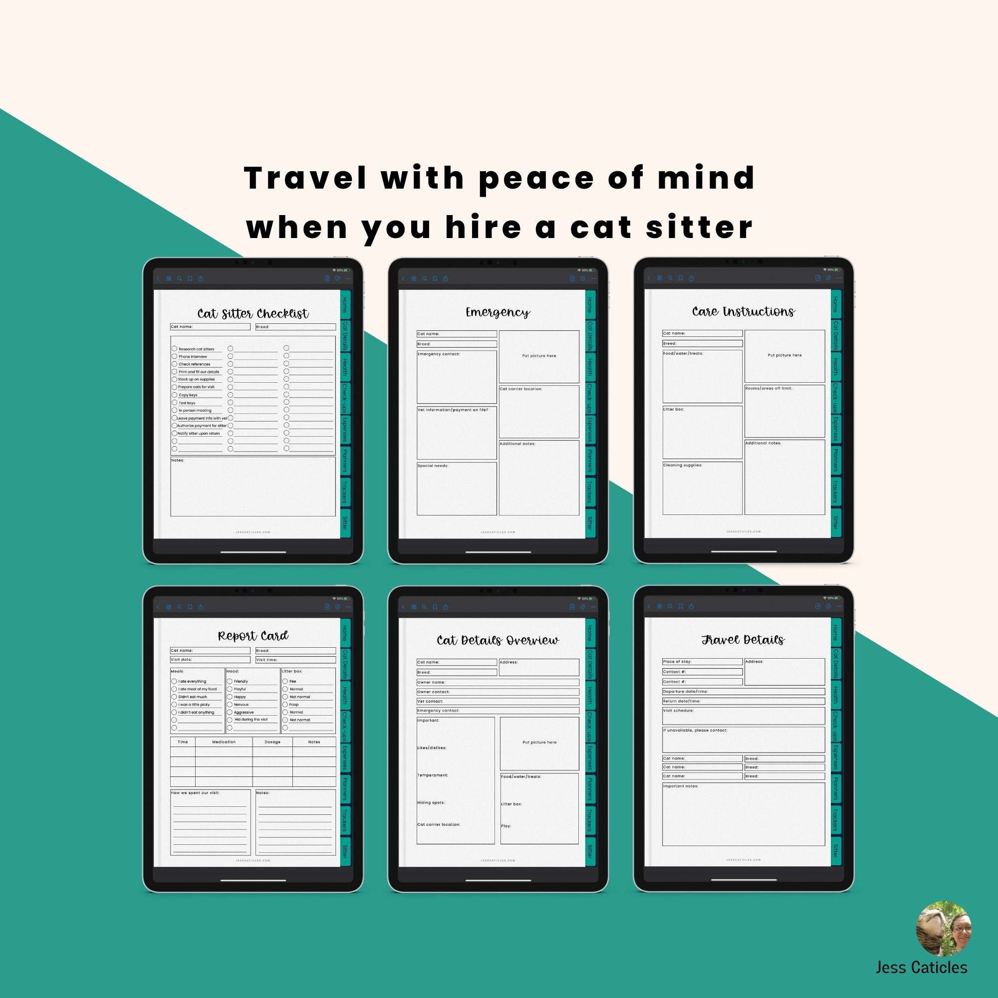 Cat Care Planner Fillable Digital Binder Kitten Fostering - Etsy