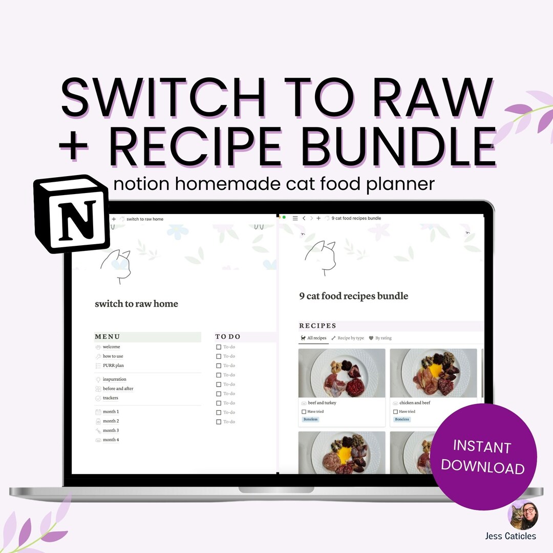 Notion Switch Food Ebook 9 Homemade Raw Diet Recipes for - Etsy