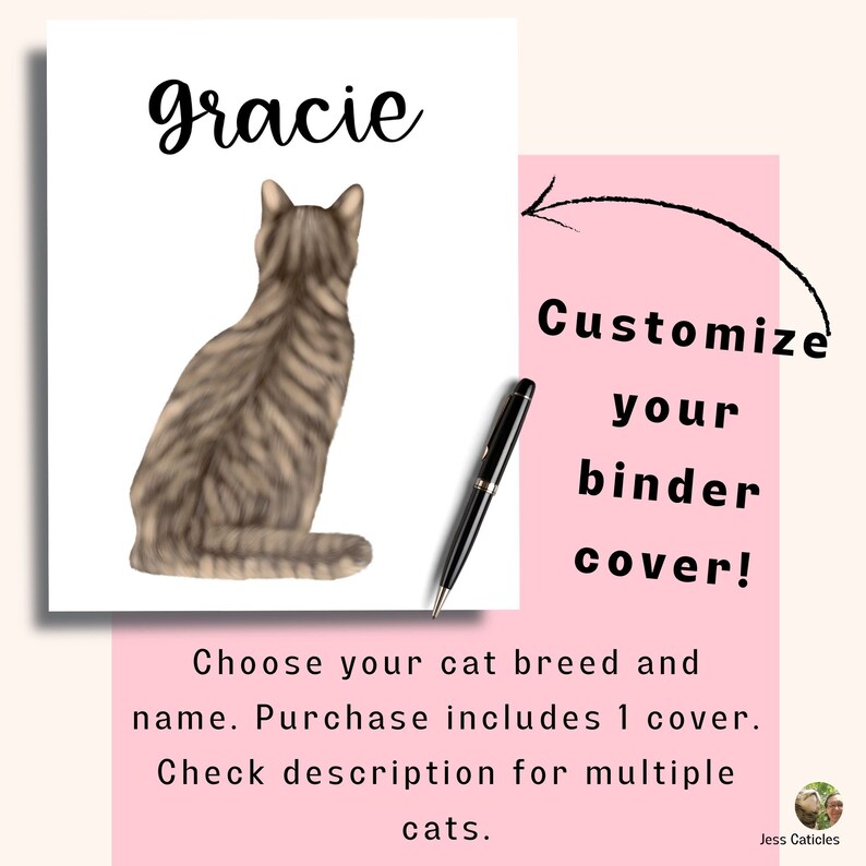 Personalized Cat Care Binder Printable Custom Cover Cat Breed - Etsy