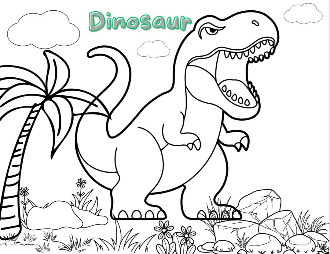 Dinosaurs Coloring PDF-(23 Pages) Age 3-5 - Etsy
