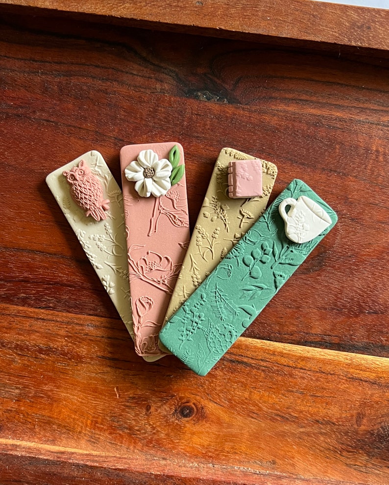 Handmade Floral Bookmarks, Polymer Clay, Book Lovers, Book Accessories ...