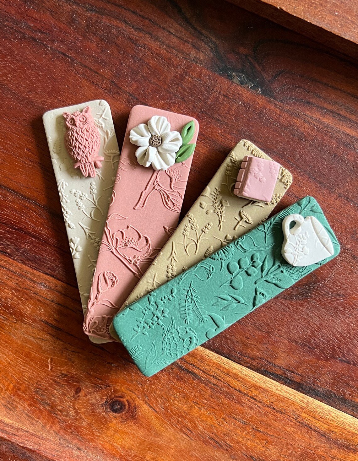 Handmade Floral Bookmarks, Polymer Clay, Book Lovers, Book Accessories ...