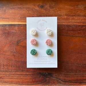 Summer Mini Stud Packs, Leafy Pattern, Handmade, Bright Summer, Polymer ...