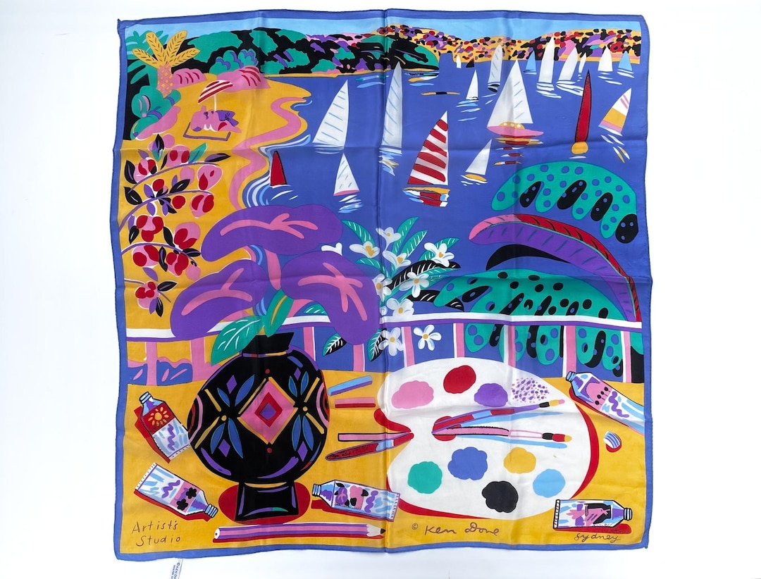 Rare KEN DONE 80s Silk Scarf/foullard - Etsy