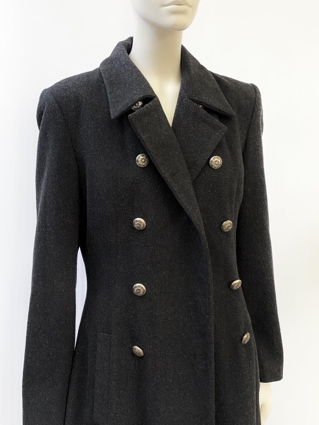 80s NAF NAF Full Length Military Coat - Etsy