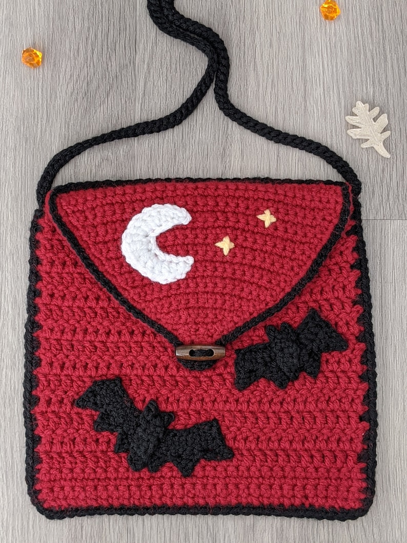 It's Freakin' Bats Crossbody Bag, Crochet Purse, Goth Alternative ...